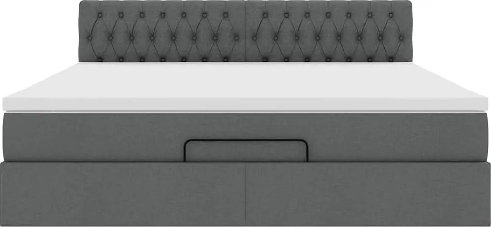 Osmanský rám postele s matrací tmavě šedá 180x200cm textil 3311561