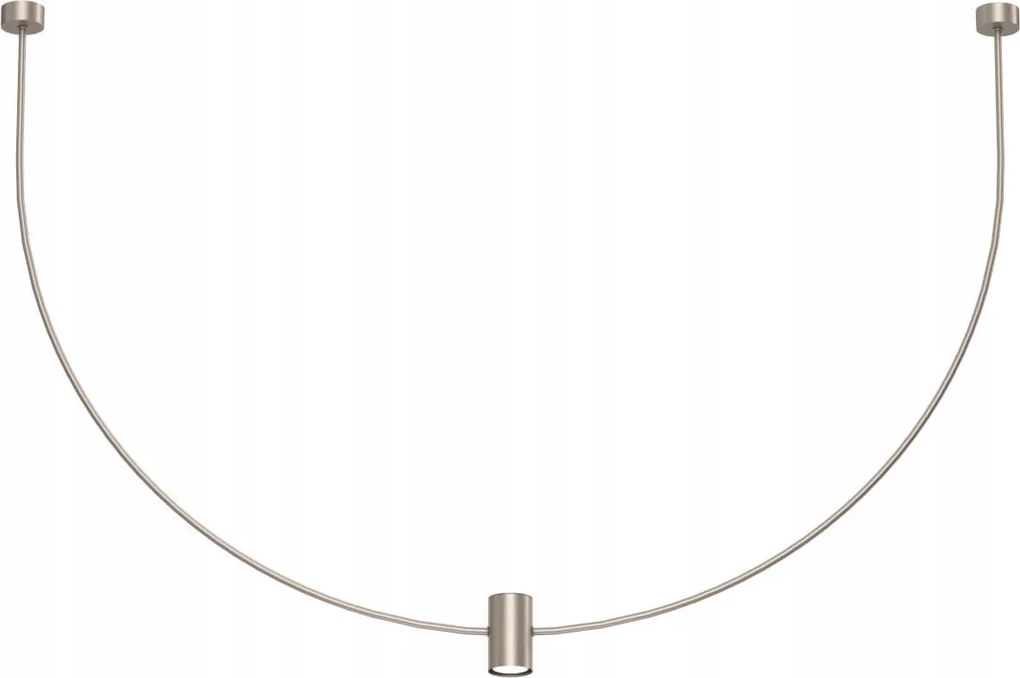 Minimalistická závěsná lampa No.C 5084 Shilo kovová, 126 cm, platinová