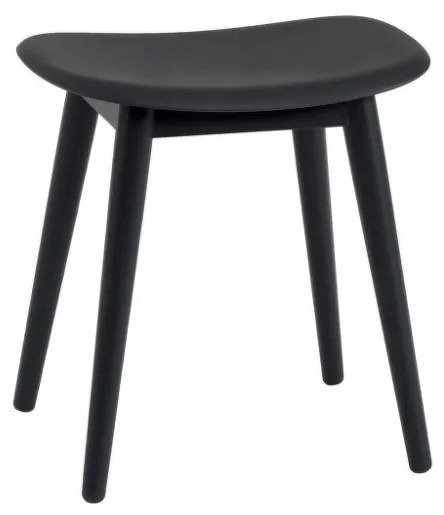 Muuto Stolička Fiber Stool s dřevěnou podnoží, black/black oak