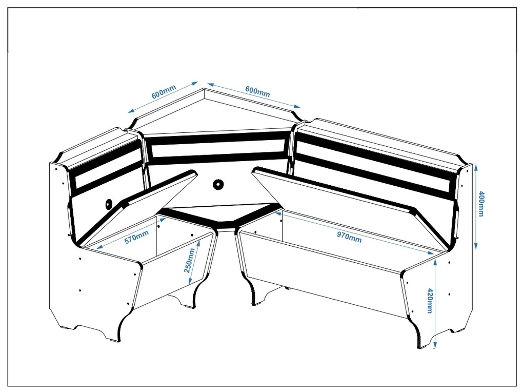 Vomaks unit, s.r.o. Rohová lavice KARDINAL Barva: bílá, Materiál: koženka - bronz