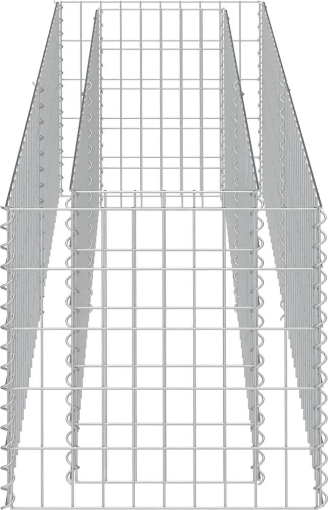 Gabionový vyvýšený záhon pozinkovaná ocel 180 x 50 x 50 cm 143559