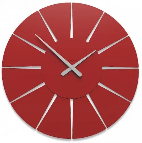 Designové hodiny 10-212 CalleaDesign Extreme M 60cm (více barevných variant) Barva světle červená-64 - RAL3020 Dýha zebrano - 87