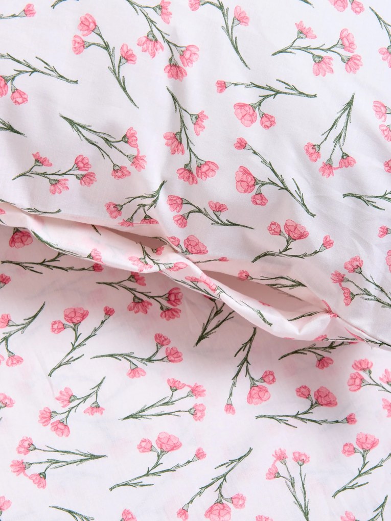 Sinsay - Květovaný povlečovací set - pastelová růžová