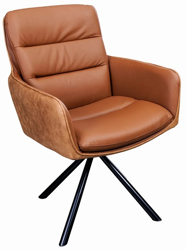 Designová otočná židle Maddison koňaková