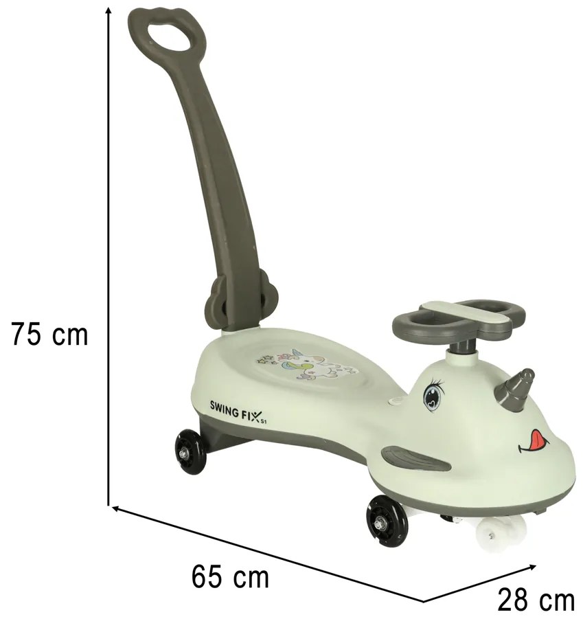 Creative Corner LED Swing FIX S1 gravitační koloběžka s rukojetí šedá max. 65 kg