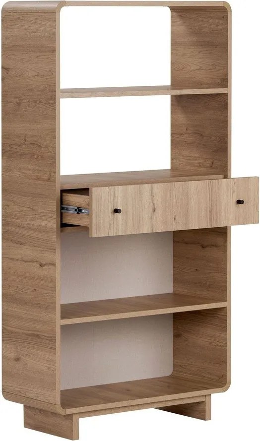Knihovna v dekoru dubu ve světle přírodní barvě 78x153x34 cm Senza – Nordure
