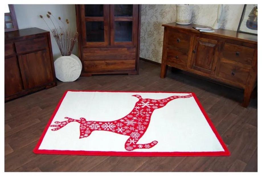 Kusový koberec Vánoční sobík krémový 80x150cm