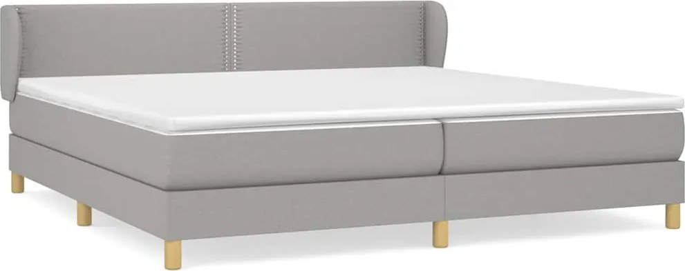 Box spring postel s matrací světle šedá 200 x 200 cm textil 3126749