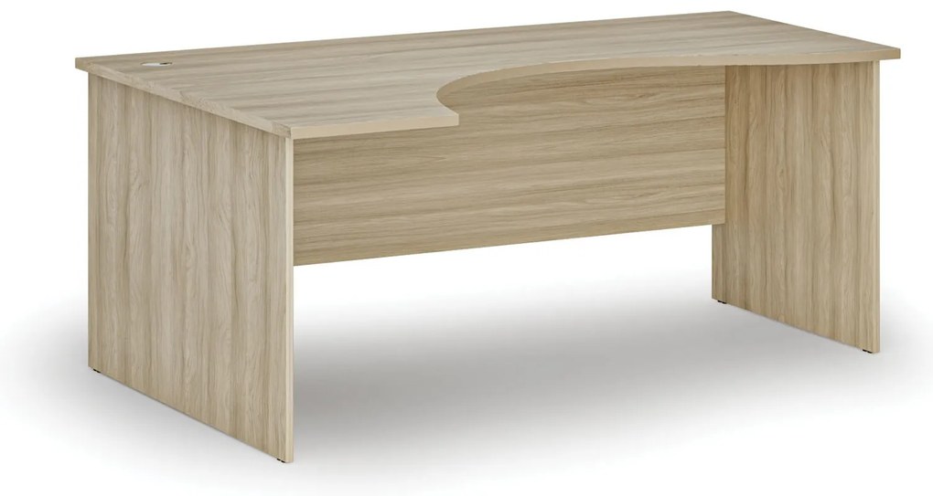 Ergonomický kancelářský psací stůl PRIMO WOOD, 180x120 cm, levý, dub přírodní