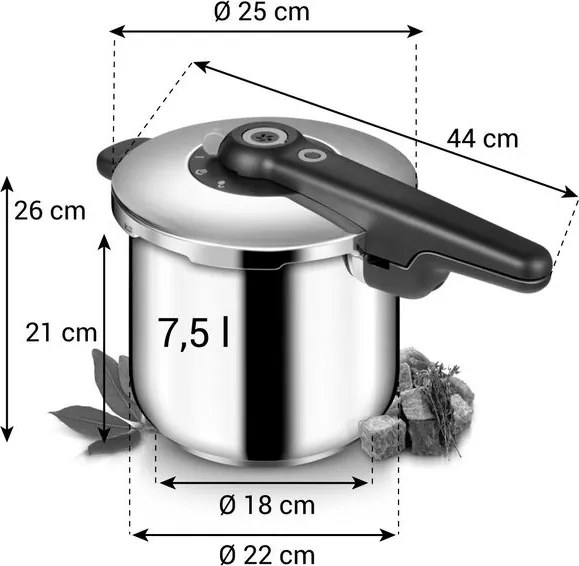 TESCOMA Tlakový hrnec SmartCLICK 7,5 l
