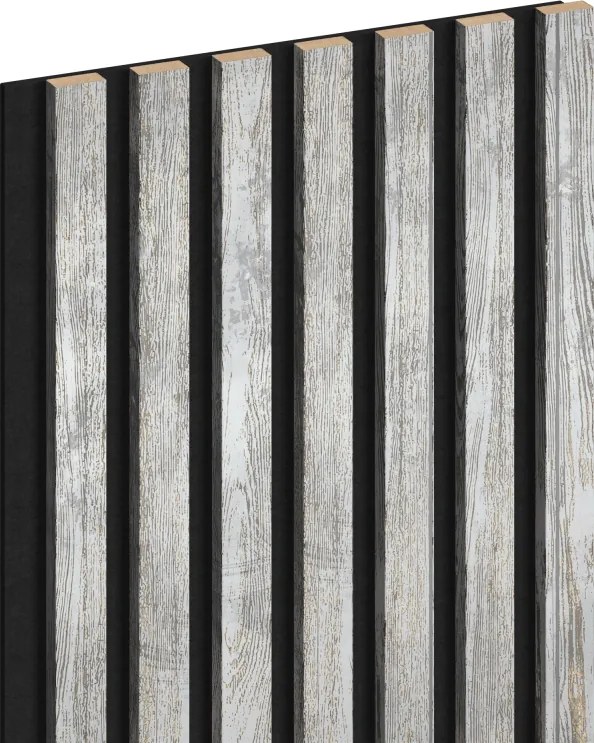 Mexen Lam-F, akustické stěnové lamely 275 × 31,5 cm, filc 6 mm, dub bělený, S105-275317-2812-064