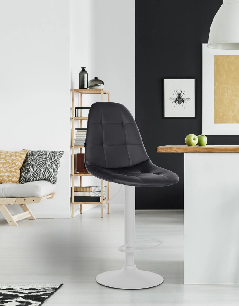 Barová židle Elmore umělá kůže W – černá