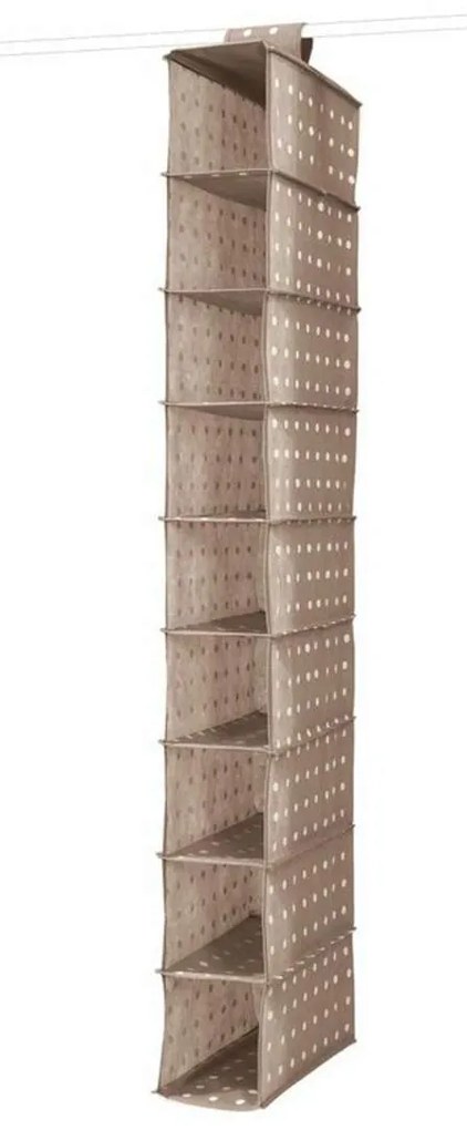 Compactor Organizace šatníku - Závěsný organizér 15x30x128 cm, 9 přihrádek, hnědá RAN4382B