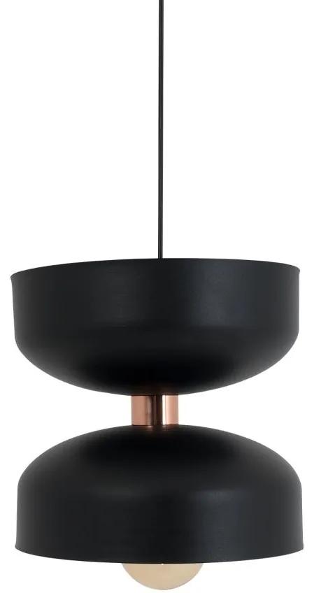 OnaDnes -20% Nordic Design Černé kovové závěsné světlo Femme L