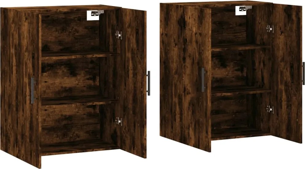 Nástěnné skříňky 2 ks kouřový dub 69,5 x 34 x 90 cm 3195648