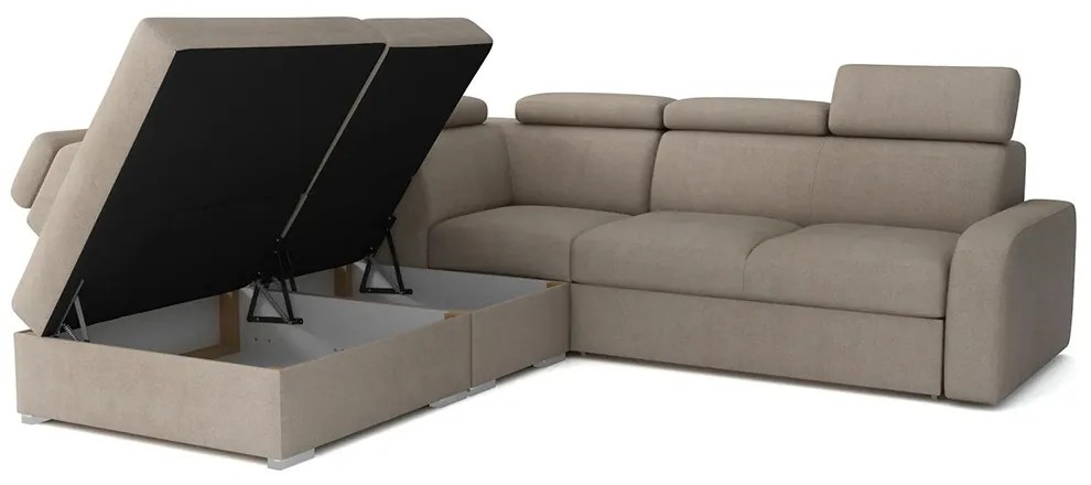 Sedací souprava OSLO L | 265x250 cm | rozkládací + 2x úložný prostor | polohovatelné záhlavníky | VÝBĚR TKANIN