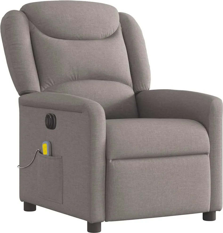 Elektrické masážní polohovací křeslo taupe textil 3303191