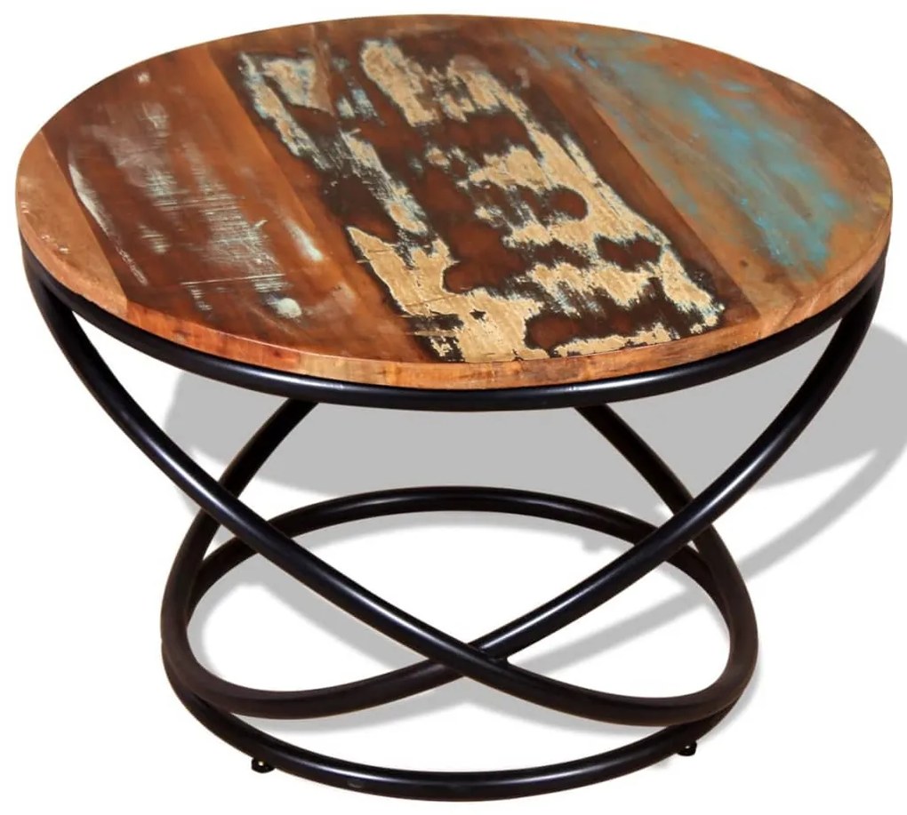 Konferenční stolek masivní regenerované dřevo 60x60x40 cm - Default Title