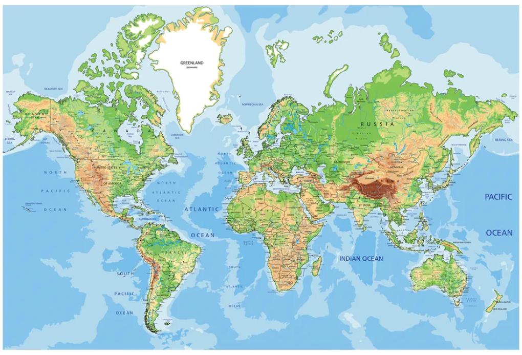 Korková  nástěnná dekorační tabule Zeměpis světa