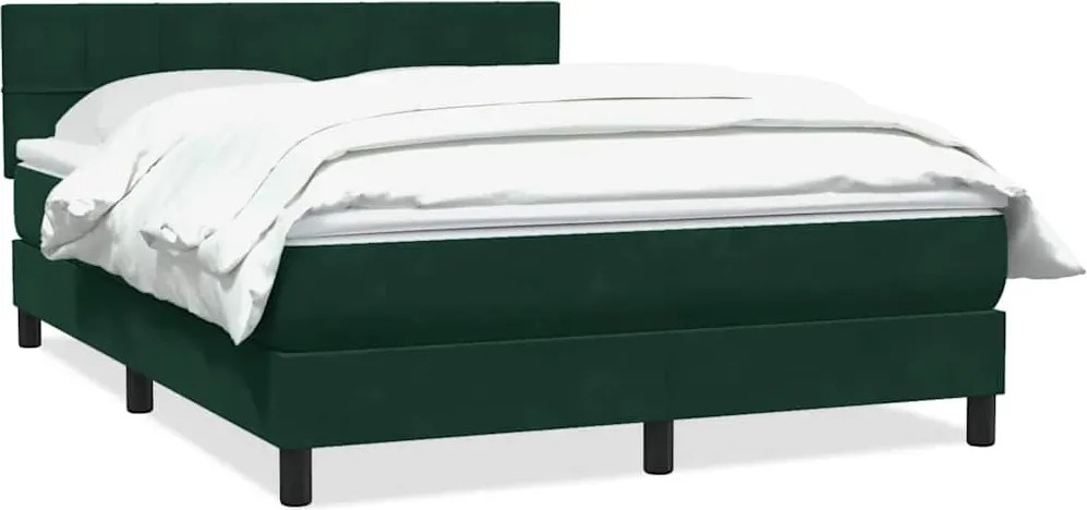 Box spring postel s matrací tmavě zelená 160x220 cm samet 3316266