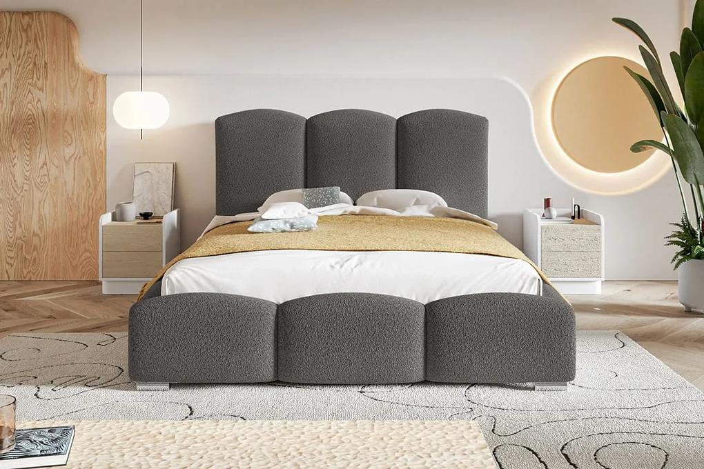Moderní čalouněná postel Parisa 160x200 cm Barva: Modrá - Kronos 09