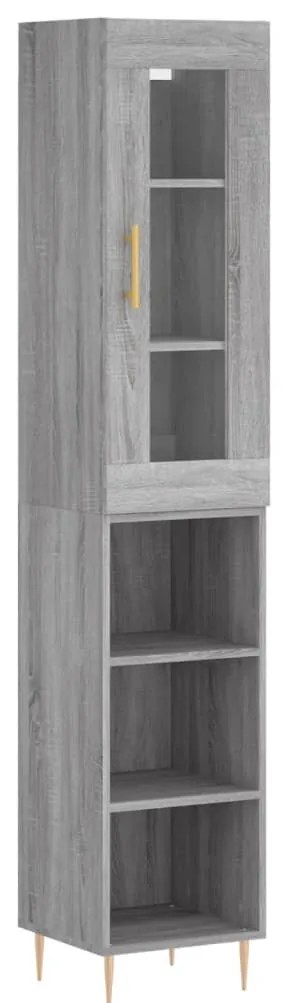 Skříň highboard šedá sonoma 34,5 x 34 x 180 cm kompozitní dřevo