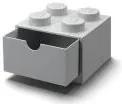 LEGO stolní box 4 se zásuvkou Šedá