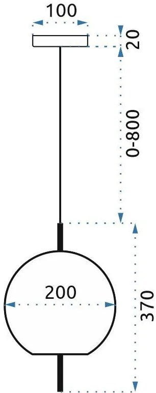 Toolight Závěsná stropní lampa Skleněná koule bílé zlato APP669-1CP