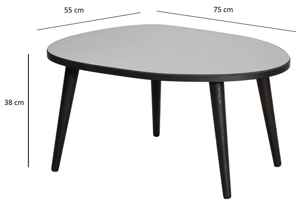 Konferenční stolek Gusto Black s tmavým sklem