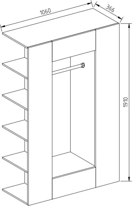 Casarredo - Komfort nábytek Předsíňová stěna MATS bílá/bílý lesk