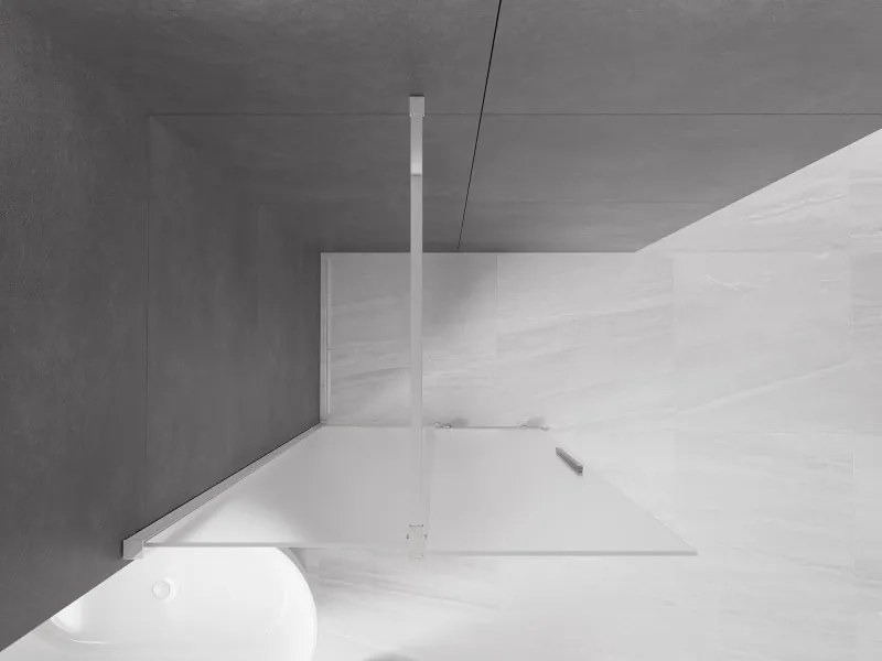 Mexen Velar, sprchová zástěna s posuvnými dveřmi Walk-in 70 x 200 cm, 8mm sklo námraza, chromová, 871-070-000-33-01