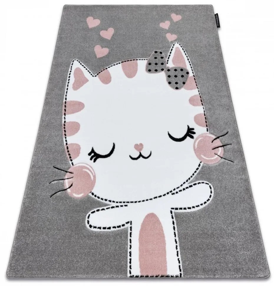 Dětský kusový koberec Kitty šedý 80x150cm