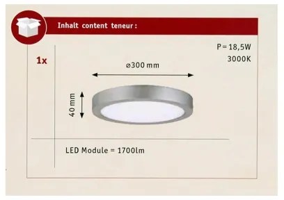 Paulmann 70655 - LED/17W Stropní svítidlo LUNAR 230V