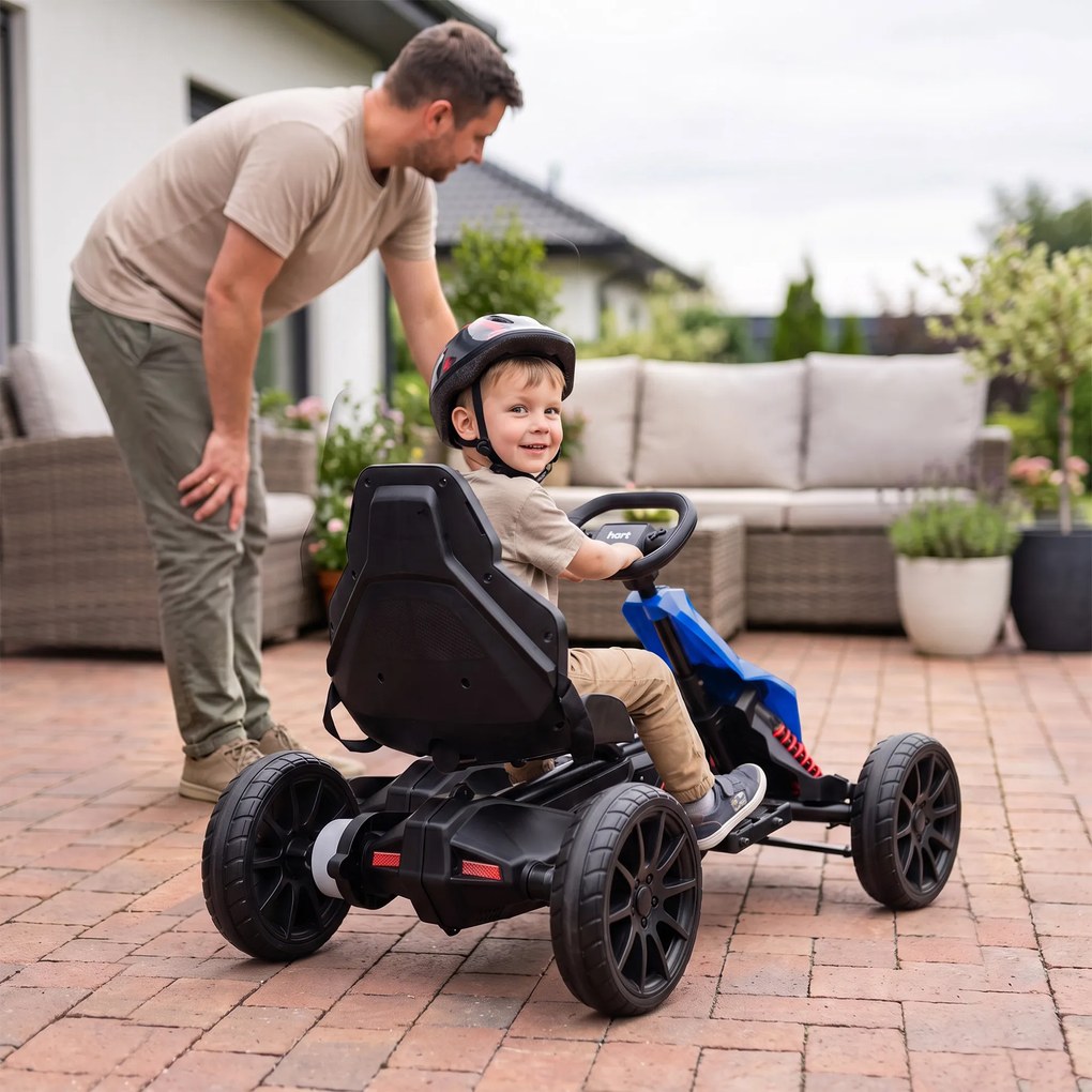 HOMCOM Elektrický Go-Kart pro Děti ve Věku 3-8 Let s 12V Baterií - Nastavitelná Rychlost 3-5 km/h a Bezpečnostní Pás - Nosnost 30 kg pro Venkovní Pou…