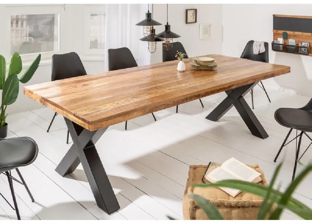 Massive home | Jídelní stůl 240x100 Iron Craft mango 70mm