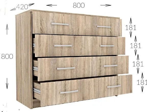 Komoda 4S MIMA 80 sonoma