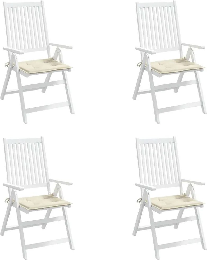 Podušky na zahradní židli 4 ks krémové 50x50x3 cm látka oxford 314042
