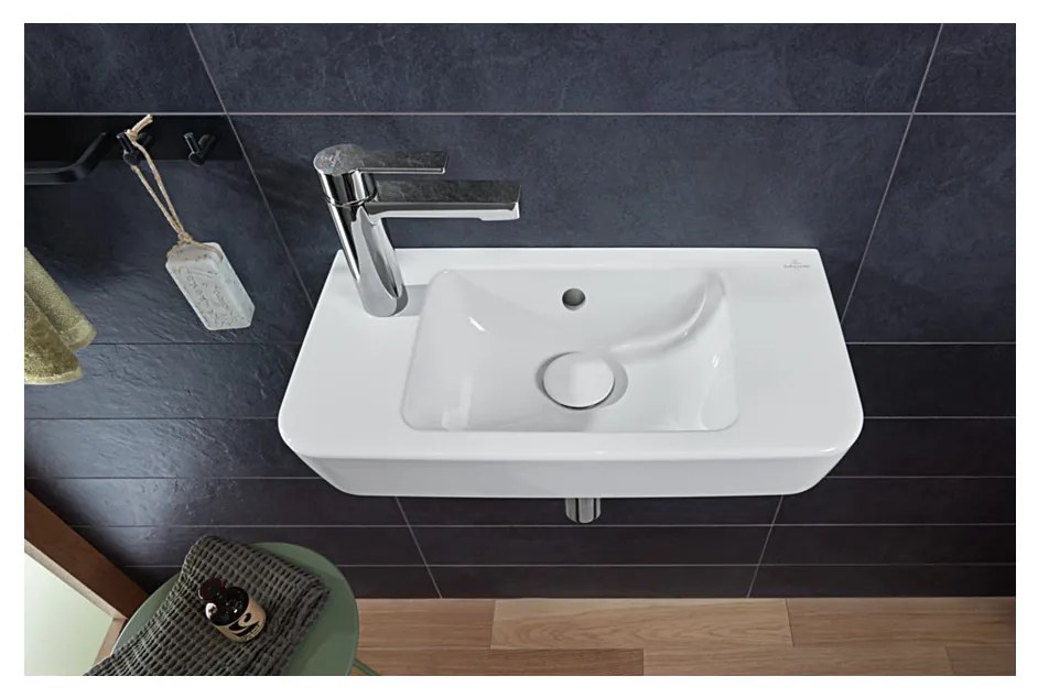 VILLEROY & BOCH Villeroy Boch O.NOVO: Umývátko 500x250 mm, otvor na baterii vlevo, bílá alpin, 4342L501