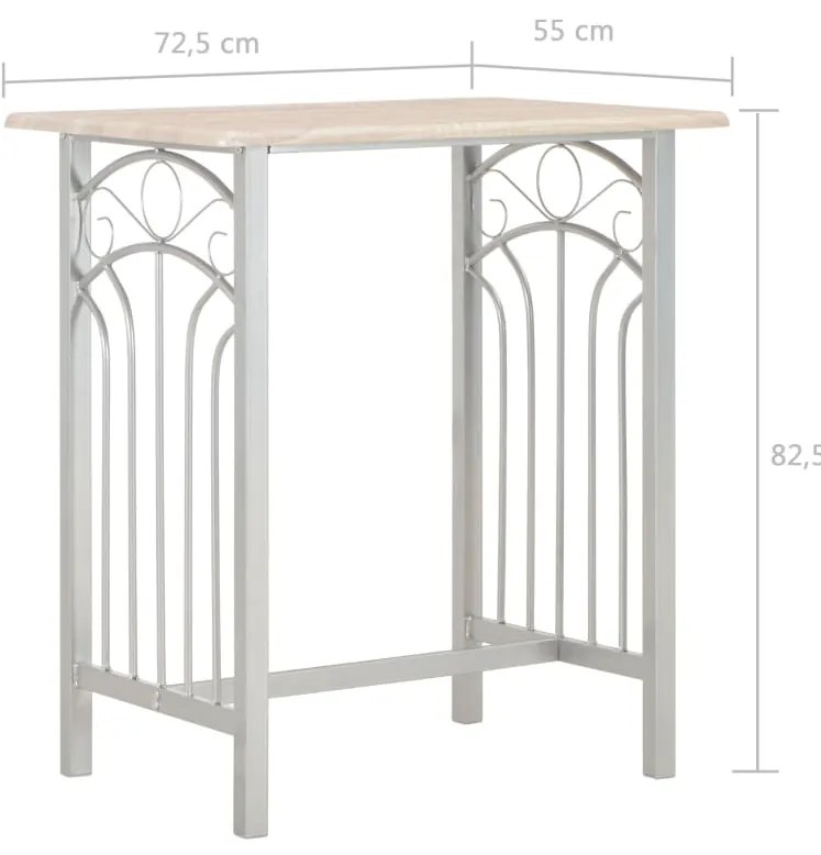 vidaXL Marketos 3dílný barový set dřevo a ocel