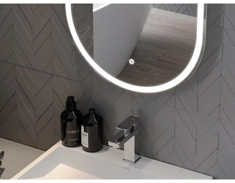 Mexen Bono, LED koupelnové zrcadlo s podsvícením 55 x 155 cm, 6000K, ochrana proti zamlžování, 9816-055-155-611-00