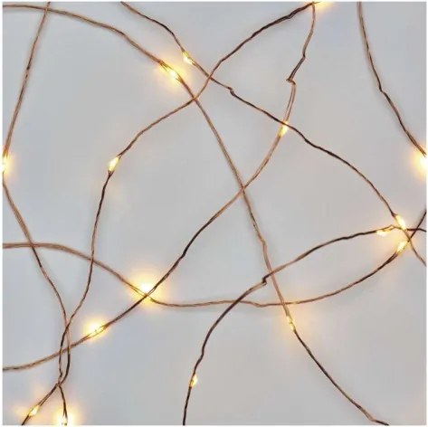 Vánoční osvětlení EMOS D3AW07 ZY1952 20LED nano řetěz měděný 1,9m 2xAA teplá bílá s časovačem