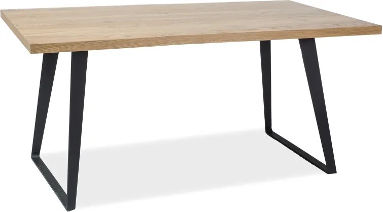 Jídelní stůl, černá/dub, FALCON 150x90