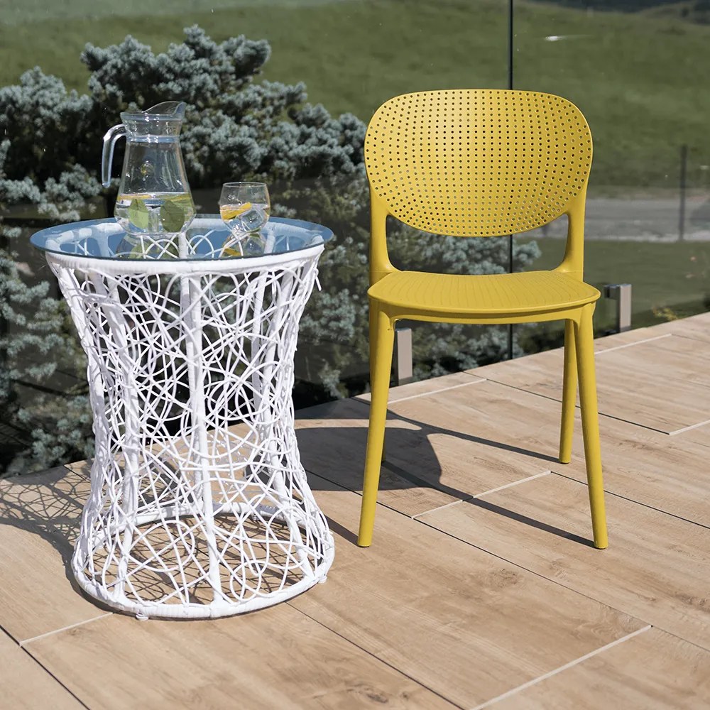 Plastová židle FEDRA – stohovatelná, více barev Bílá