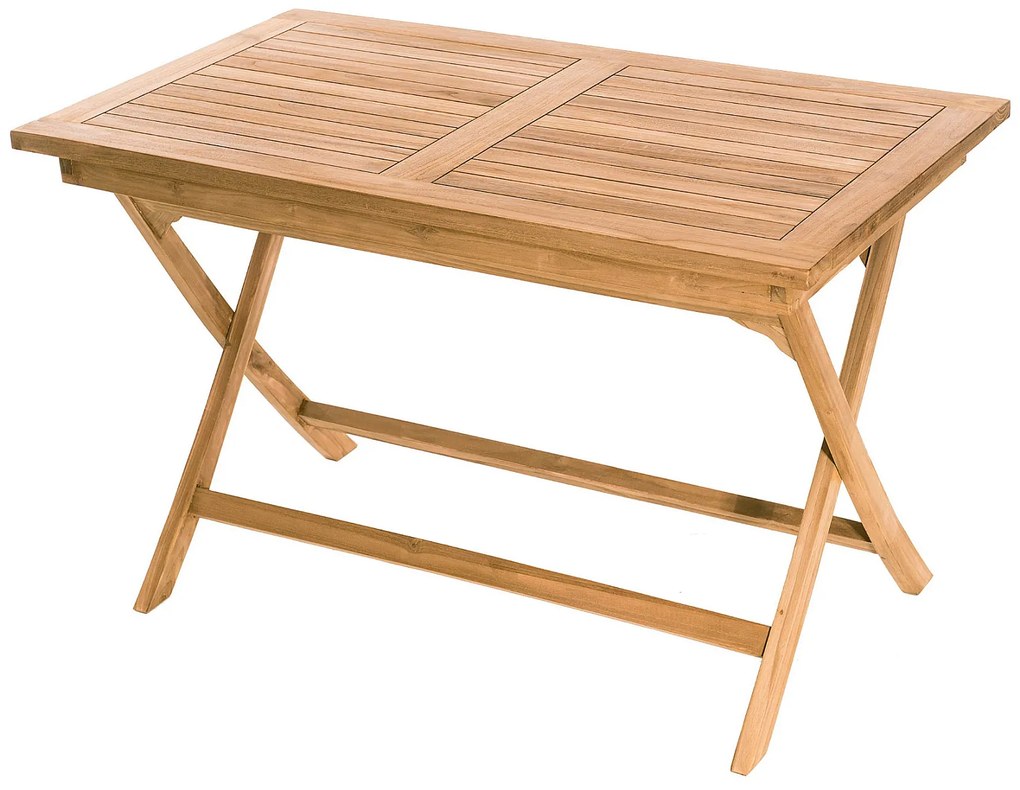 DEOKORK Zahradní skládací stůl obdelník COIMBRA 120 x 70 cm (teak)