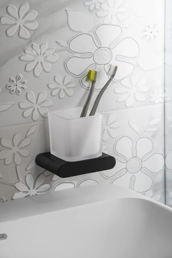 Sapho, FLORI pohár, černá matná/mléčné sklo, RF004/15