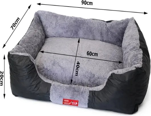 Pelíšek pro psa / kočku XL - Kožíšek - šedo-černý 70 × 90 cm.