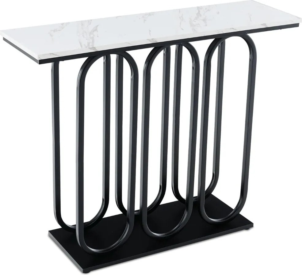 Costway Konzolový stolek 100 cm v mramorovém vzhledu, černý