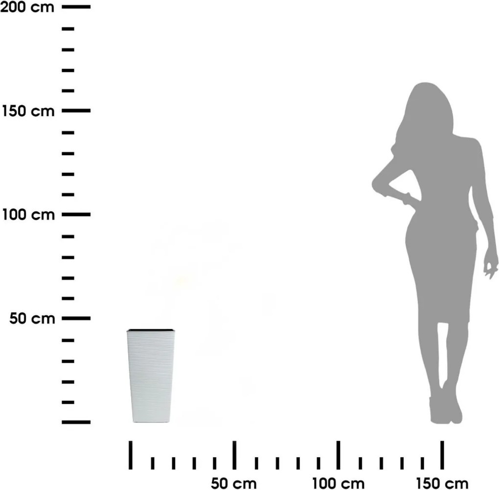 PLASTOVÝ KVĚTINÁČ PORTO RIFLO 46X25X25 CM BÍLÁ