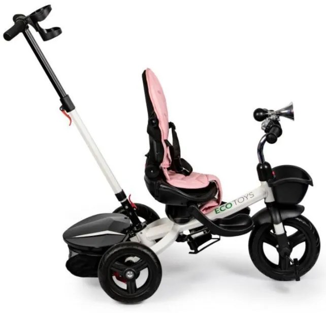 ECOTOYS Dětská tříkolka s rotačním sedátkem KIDS Pink