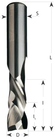 IGM 190 Drážkovací spirálová fréza pozitvně-negativní HWM - D6x22 L60 S=6 Z1+1